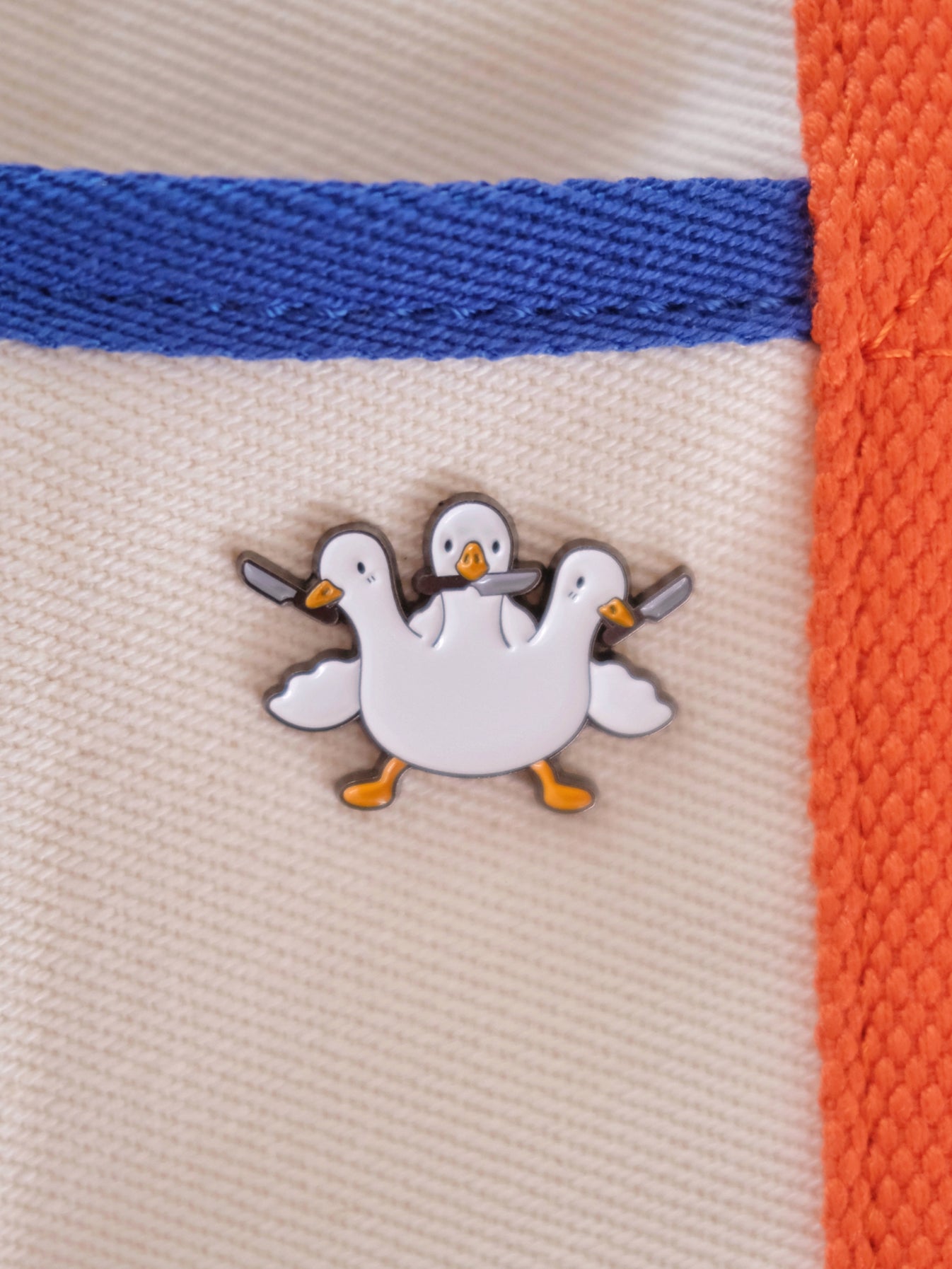 Triple Goose with Knife Enamel Pin